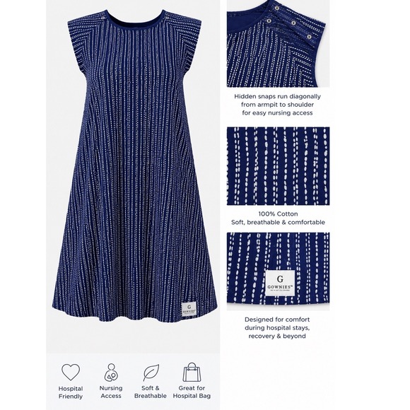 Gownies | Intimates & Sleepwear | Gownies Hospital Gown Women Sm Blue ...